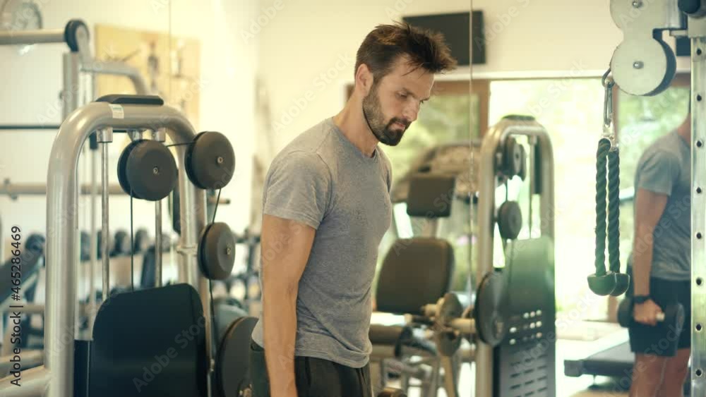 Multi-gym Workout. Chest Workout Pull Down Machine. Indoor Bodybuilding ...