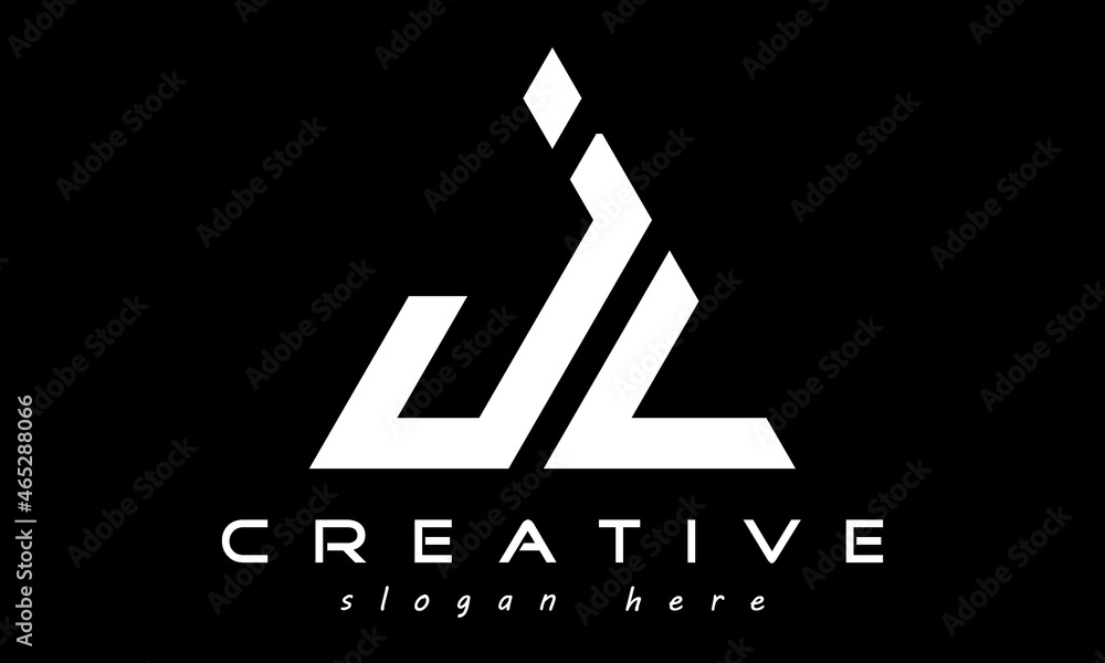 Vetor de rectangle JL geometric monogram letters logo design vector ...