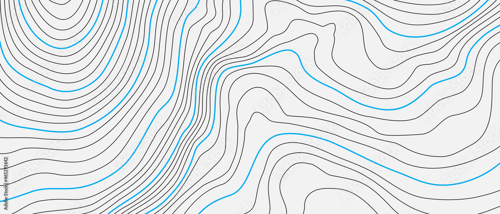 The black and blue on white contours vector topography stylized height ...
