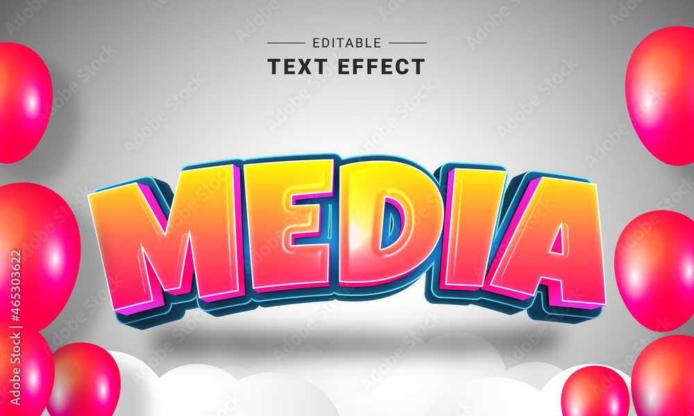 Editable text style effect - Cartoon text style theme. Graphic style ...