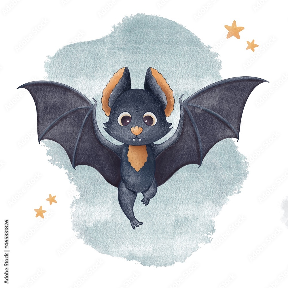 Cute Baby Bat Clip Art