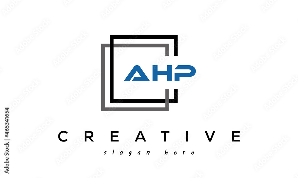 AHP square frame three letters logo design vector Stock Vector | Adobe ...