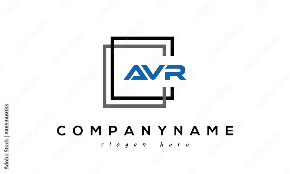 AVR square frame three letters logo design vector Stock Vector | Adobe ...