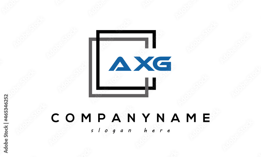 AXG square frame three letters logo design vector Stock Vector | Adobe ...