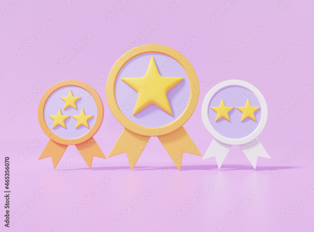 Premium quality winner concept, Quality guarantee ribbon icon with star ...