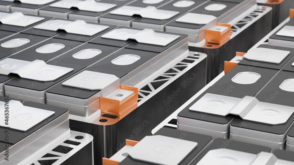 Lithium NMC rechargeable battery module inside metal enclosure packed ...