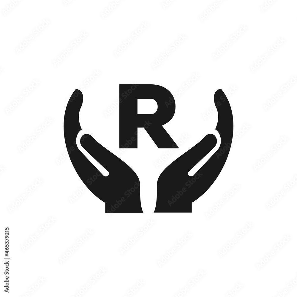 Letter R giving hand logo design. Hand logo design On Letter R vector ...