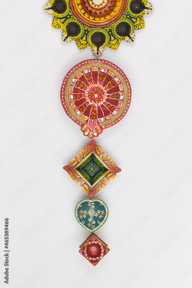 Handcrafted handmade Eco Friendly Clay Diya Deep Dia arranged as a ...