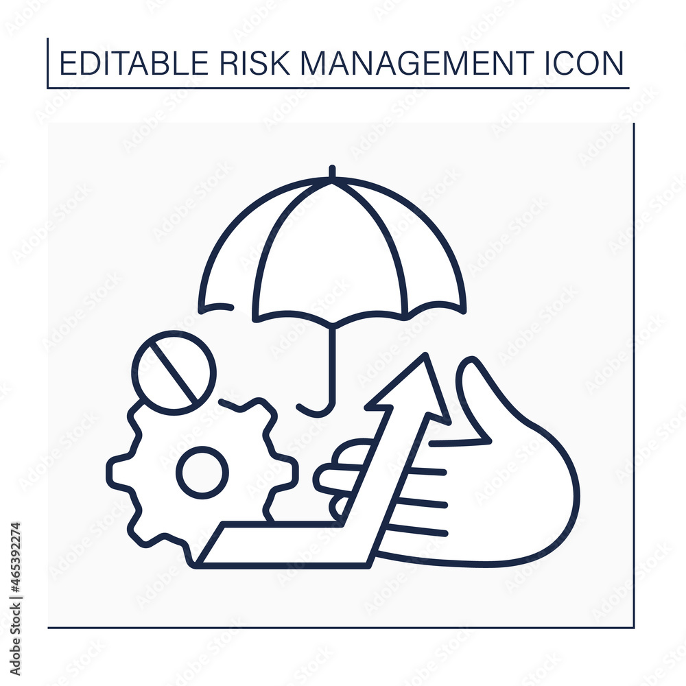 Risk avoidance line icon. Not performing any activity that may carry ...