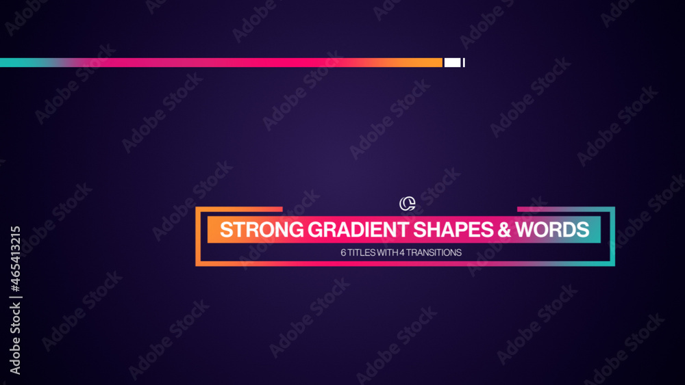 Strong Gradient Shapes and Words Titles Stock Template | Adobe Stock