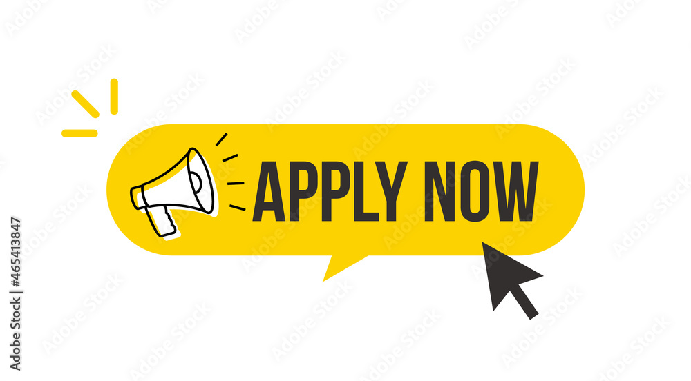 Apply now job submit button icon. Vector apply now click cursor Stock ...
