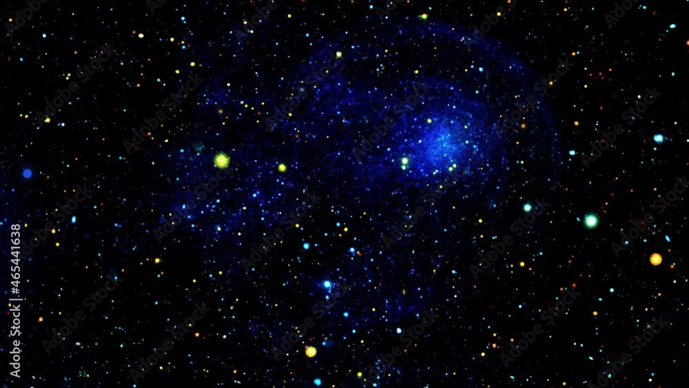 4K 3D seamless loop of shinny many colorful stars rotation animation on ...