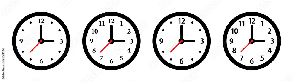 Clock icons. Clock number, time vector illustration. Stock Vector ...