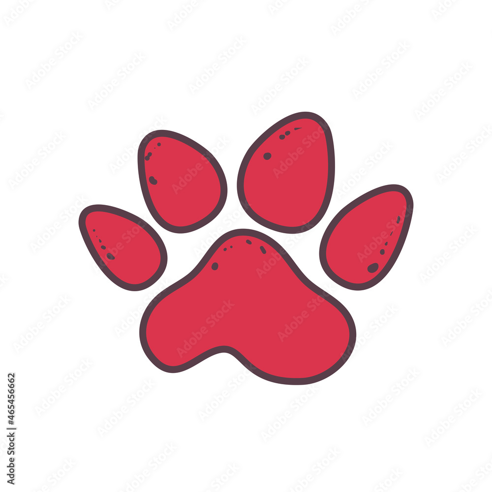 red animal footprint Stock Vector | Adobe Stock