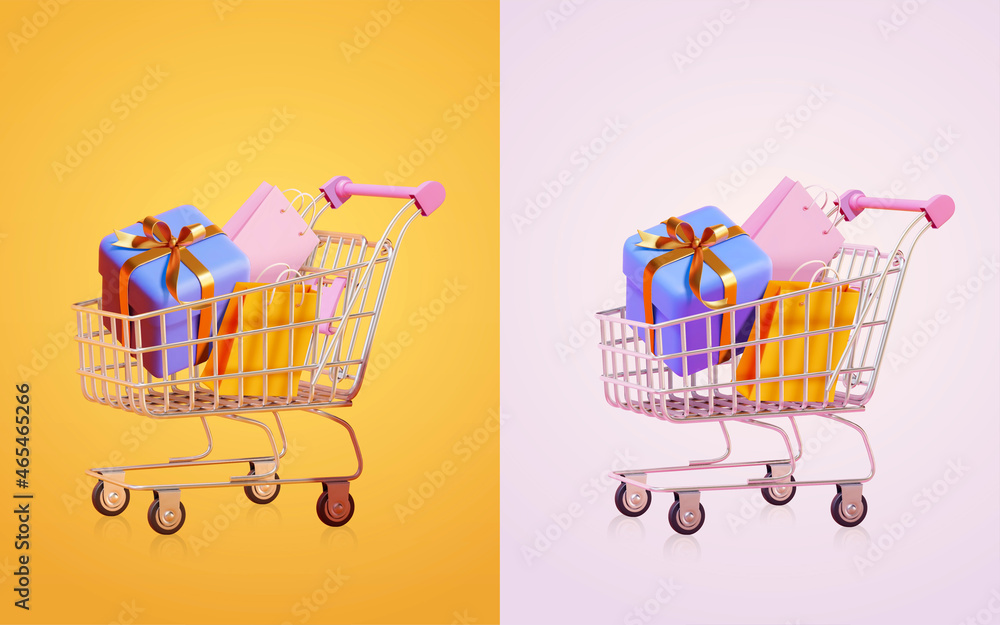 3d shopping cart collection Stock Vector | Adobe Stock