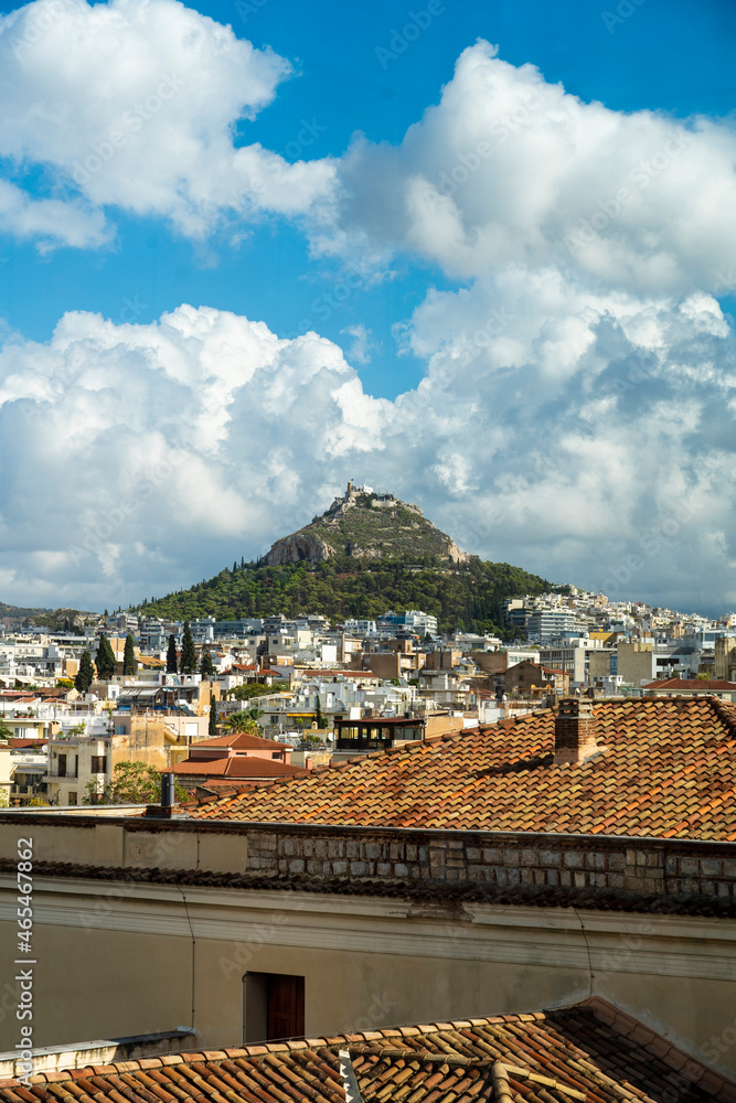 Mount Lycabettus and Church of Agios Georgios Lycabettus and showing ...