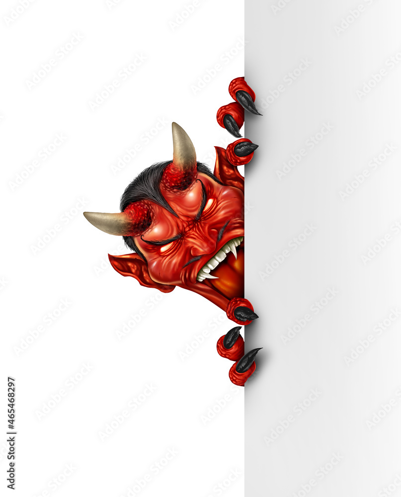Demon Monster Vertical Banner Stock Illustration | Adobe Stock