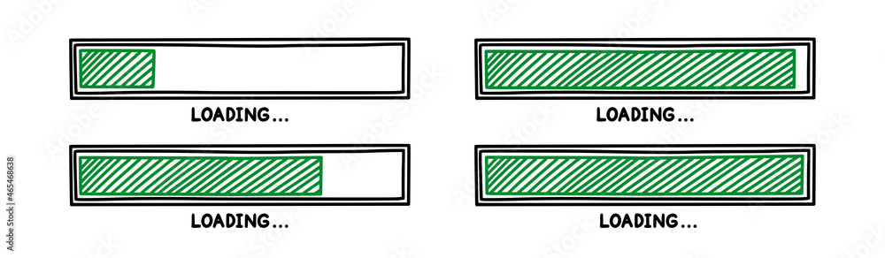Progress loading bar. Infographics design element with green status of ...