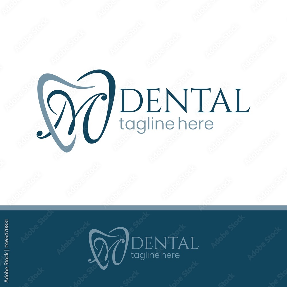 Letter M Tooth Dental Logo Design Stock Vector | Adobe Stock