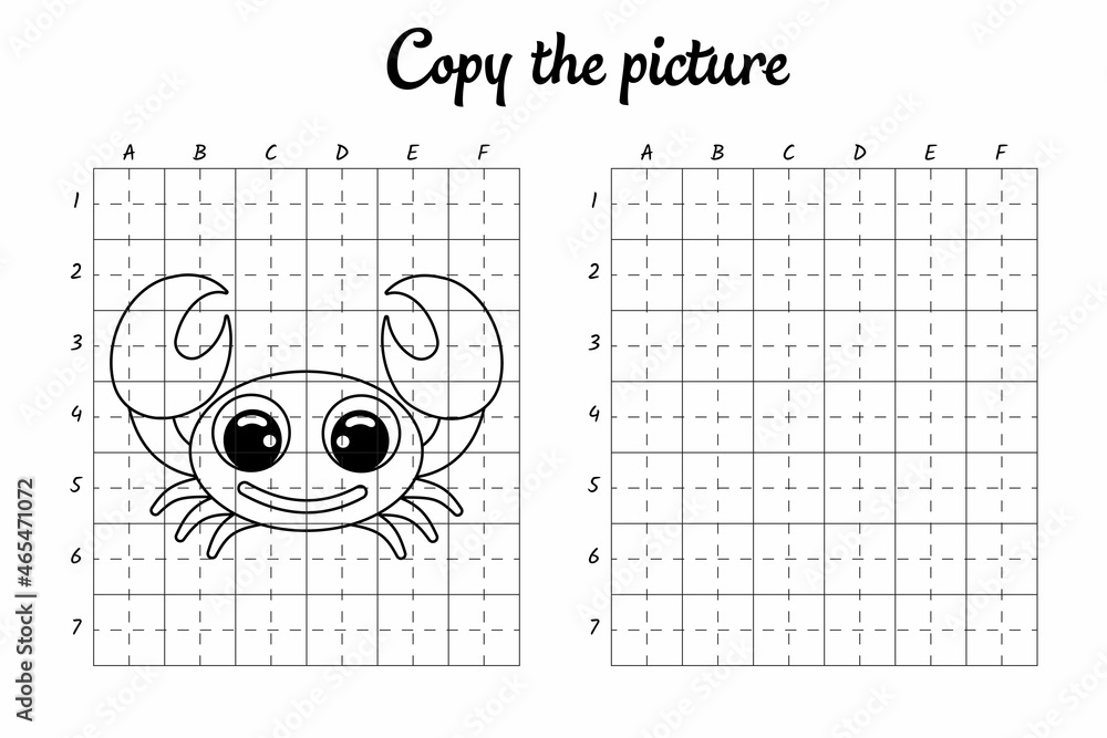 Copy the picture. Draw by grid. Coloring book pages for kids ...