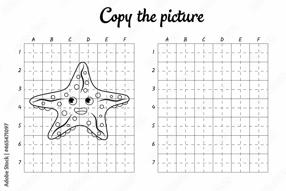 Copy the picture. Draw by grid. Coloring book pages for kids ...