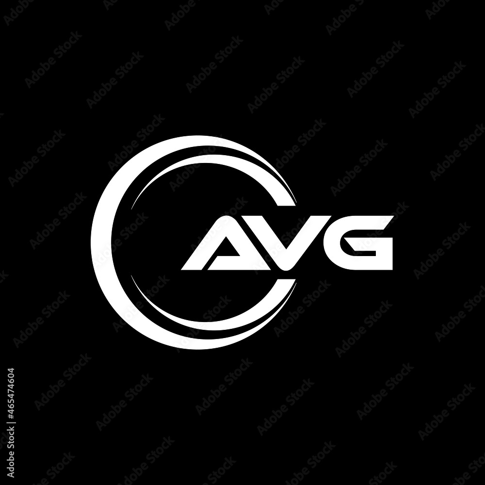 Vecteur Stock AVG letter logo design with black background in ...