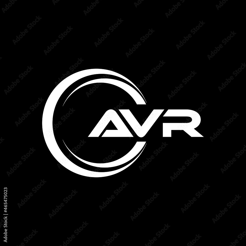 AVR letter logo design with black background in illustrator, vector ...