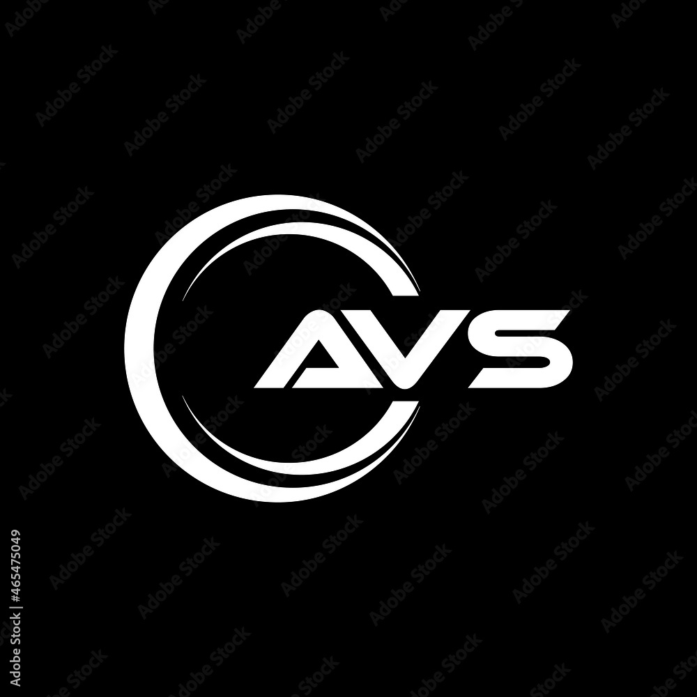 AVS letter logo design with black background in illustrator, vector ...