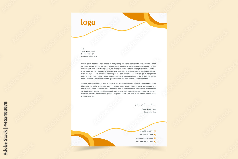 A4 Letterhead template design minimalist simple, Creative Colorful and ...