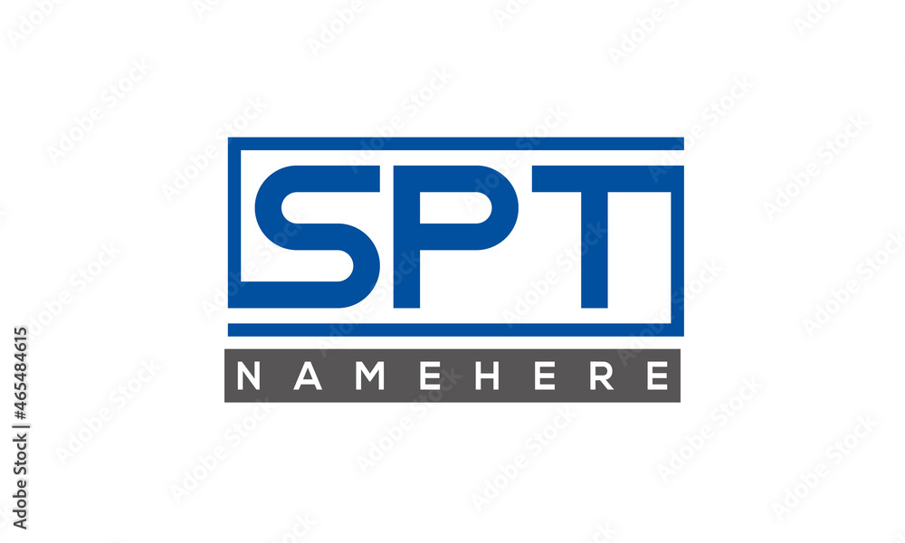 SPT Letters Logo With Rectangle Logo Vector Stock Vector | Adobe Stock