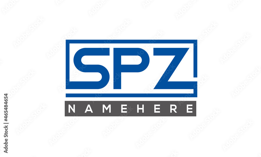 SPZ Letters Logo With Rectangle Logo Vector Stock Vector | Adobe Stock