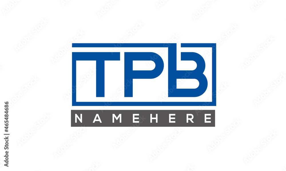 TPB Letters Logo With Rectangle Logo Vector Stock Vector | Adobe Stock