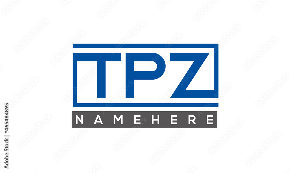 TPZ Letters Logo With Rectangle Logo Vector Stock Vector | Adobe Stock
