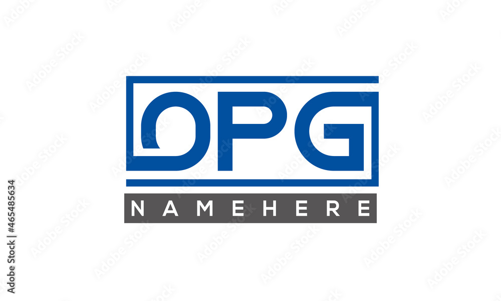 OPG Letters Logo With Rectangle Logo Vector Stock Vector | Adobe Stock