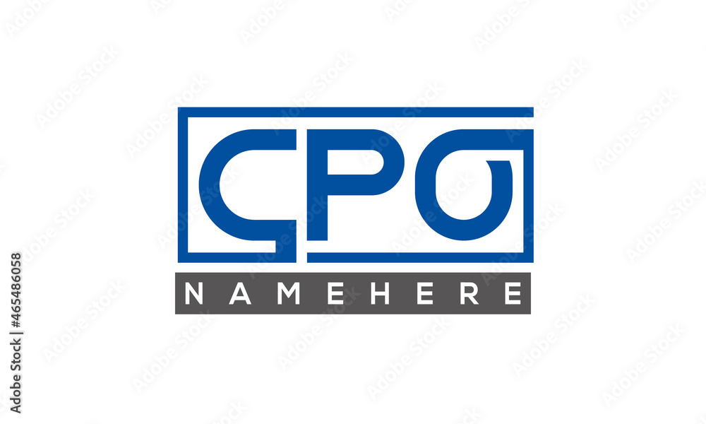 CPO Letters Logo With Rectangle Logo Vector Stock Vector | Adobe Stock