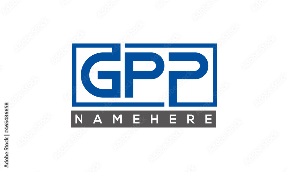 GPP Letters Logo With Rectangle Logo Vector Stock Vector | Adobe Stock