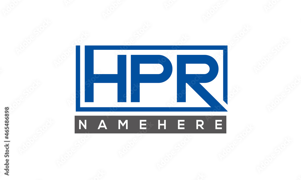 HPR Letters Logo With Rectangle Logo Vector Stock Vector | Adobe Stock