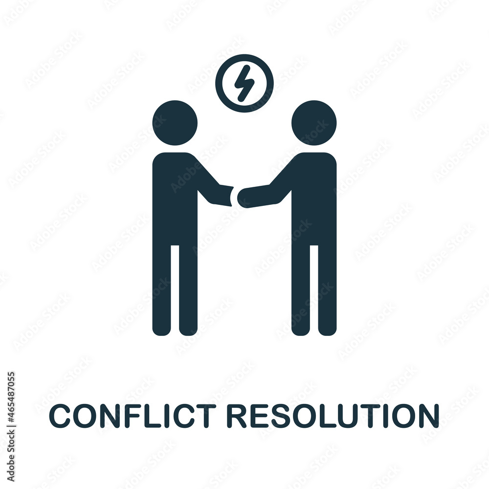 Conflict Resolution icon. Monochrome simple element from leadership ...