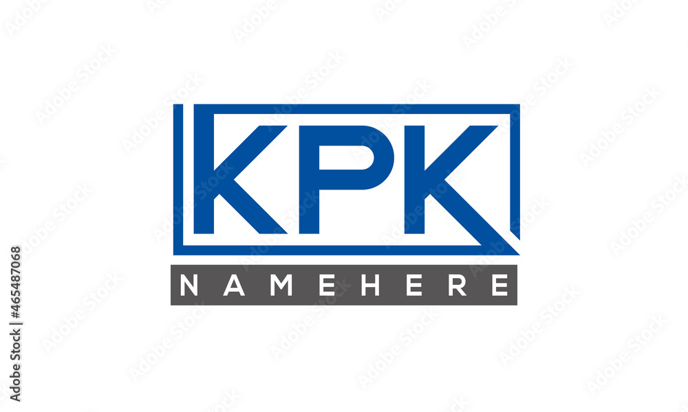 KPK Letters Logo With Rectangle Logo Vector Stock Vector | Adobe Stock