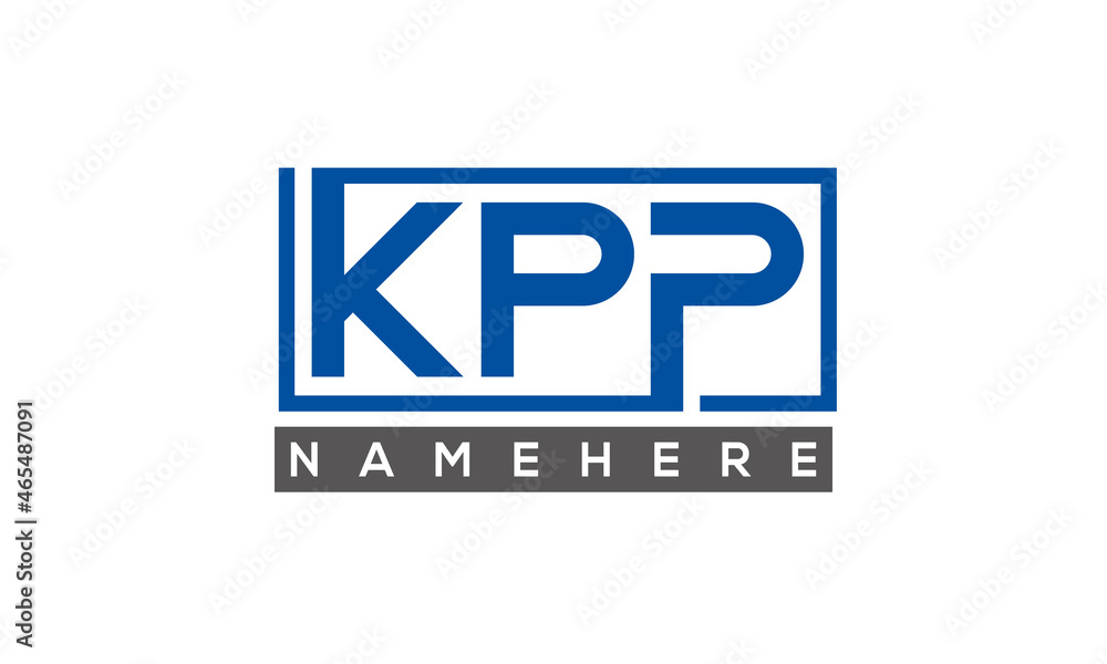 KPP Letters Logo With Rectangle Logo Vector Stock Vector | Adobe Stock