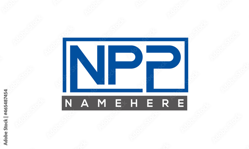 NPP Letters Logo With Rectangle Logo Vector Stock Vector | Adobe Stock