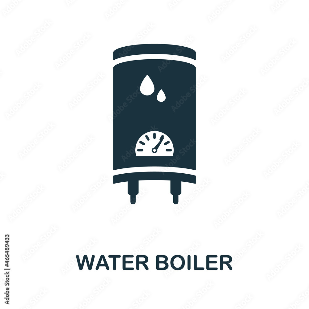Water Boiler icon. Monochrome sign from machinery collection. Creative ...