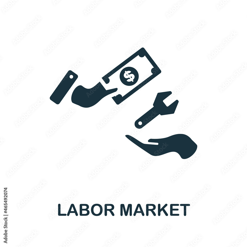 Labor Market icon. Monochrome sign from market economy collection ...
