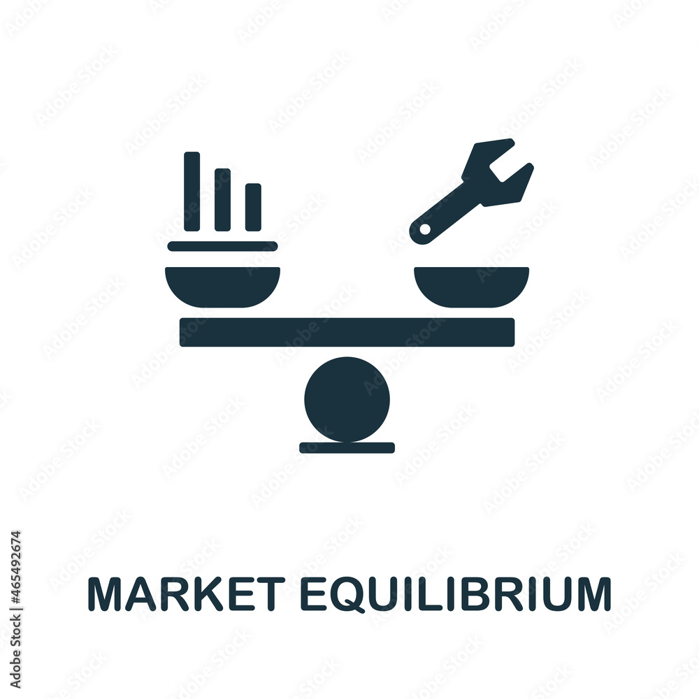 Market Equilibrium icon. Monochrome sign from market economy collection ...