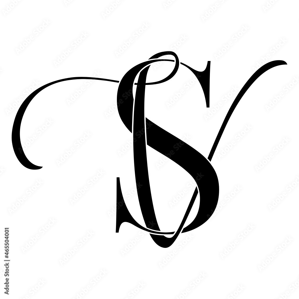 sv, vs, monogram logo. Calligraphic signature icon. Wedding Logo ...