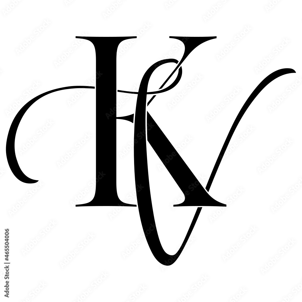 kv, vk, monogram logo. Calligraphic signature icon. Wedding Logo ...
