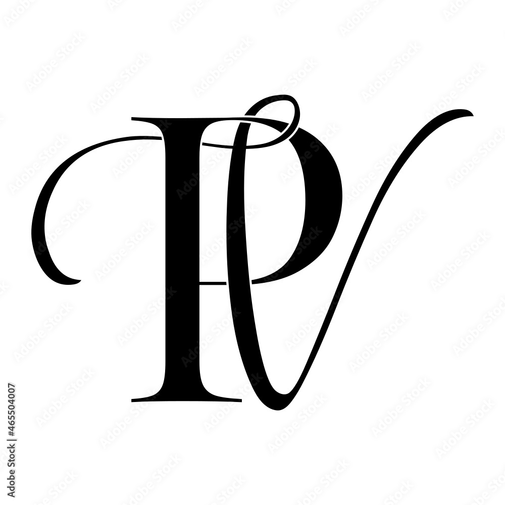 pv, vp, monogram logo. Calligraphic signature icon. Wedding Logo ...