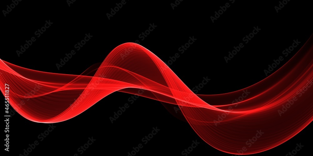 Abstract red wave curve smooth on black design modern luxury technology ...