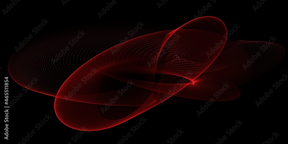 Abstract Red Wave Curve Smooth On Black Design Modern Luxury Technology Background Illustration