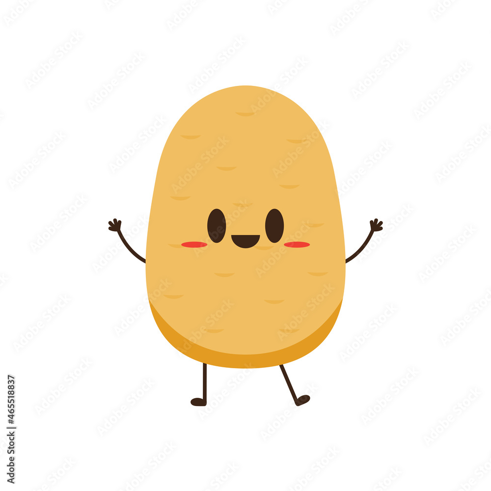 Potato Character Design Potato Vector Potato Cartoon On White Background Stock Vector Adobe